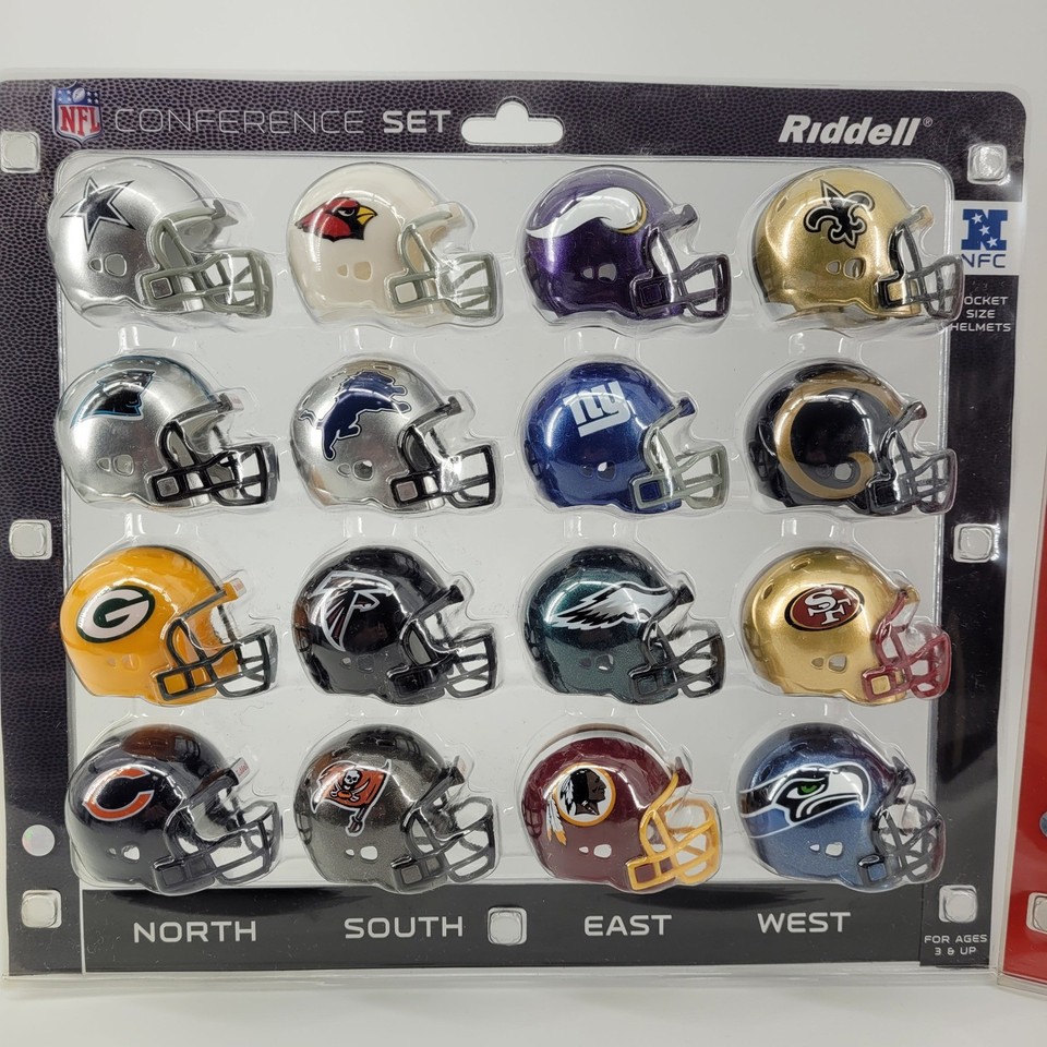 Riddell NFL NFC AFC Pocket Size Helmets Conference Set 32 Piece ...