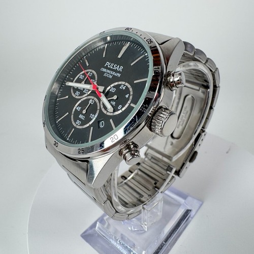 Pulsar Men VD53-X001 Chronograph Stainless 41mm Quartz Analog Watch ...