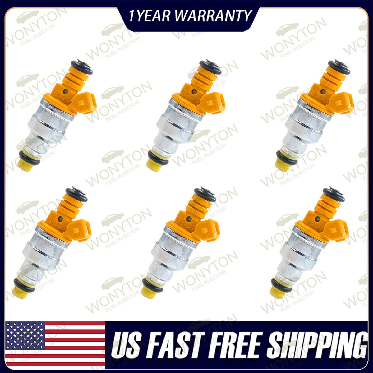 Set of 6 Flow Matched Fuel Injectors 0280150973 For 1995 Oldsmobile 98 ...