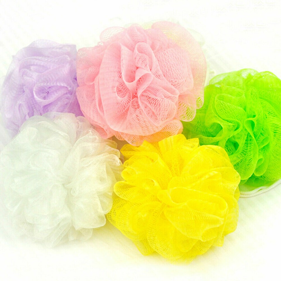 5 x Body Puff Shower Bath Sponge Scrunchie ExfoliatingBody Wash | eBay UK