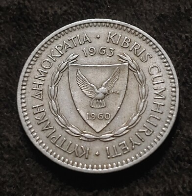 Cyprus, 1963 50 Mils Coin - Kibris Cumhuriyeti | eBay