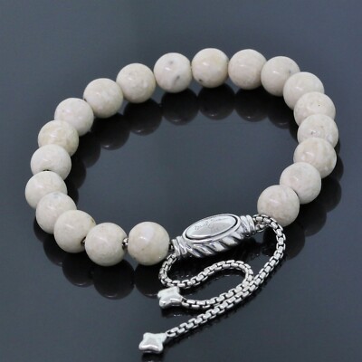 David Yurman 8mm River Stone Spiritual Beads Bracelet 925 Sterling ...