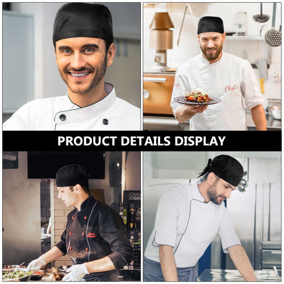 2Pcs Chef Turban cooking hat food service hat Beanie Hat Bakery Hat | eBay