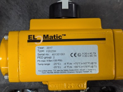 EL-O-MATIC F0025M SPRING RETURN ACTUATOR FS0025-NM40CWALTN-L11SKA-00XX ...