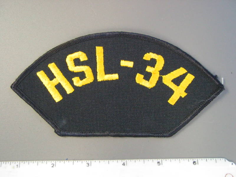 U. S. Navy issue Helicopter Squadron HSL-34, ball cap insignia, by NS ...