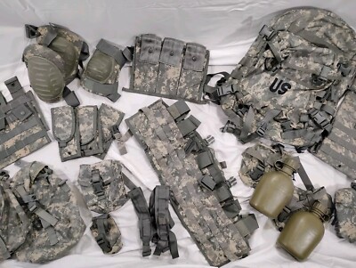 Army TAPS W HARNESS 21 Piece Pouch Kit ACU Chest Rig Vest Good Used UCP ...