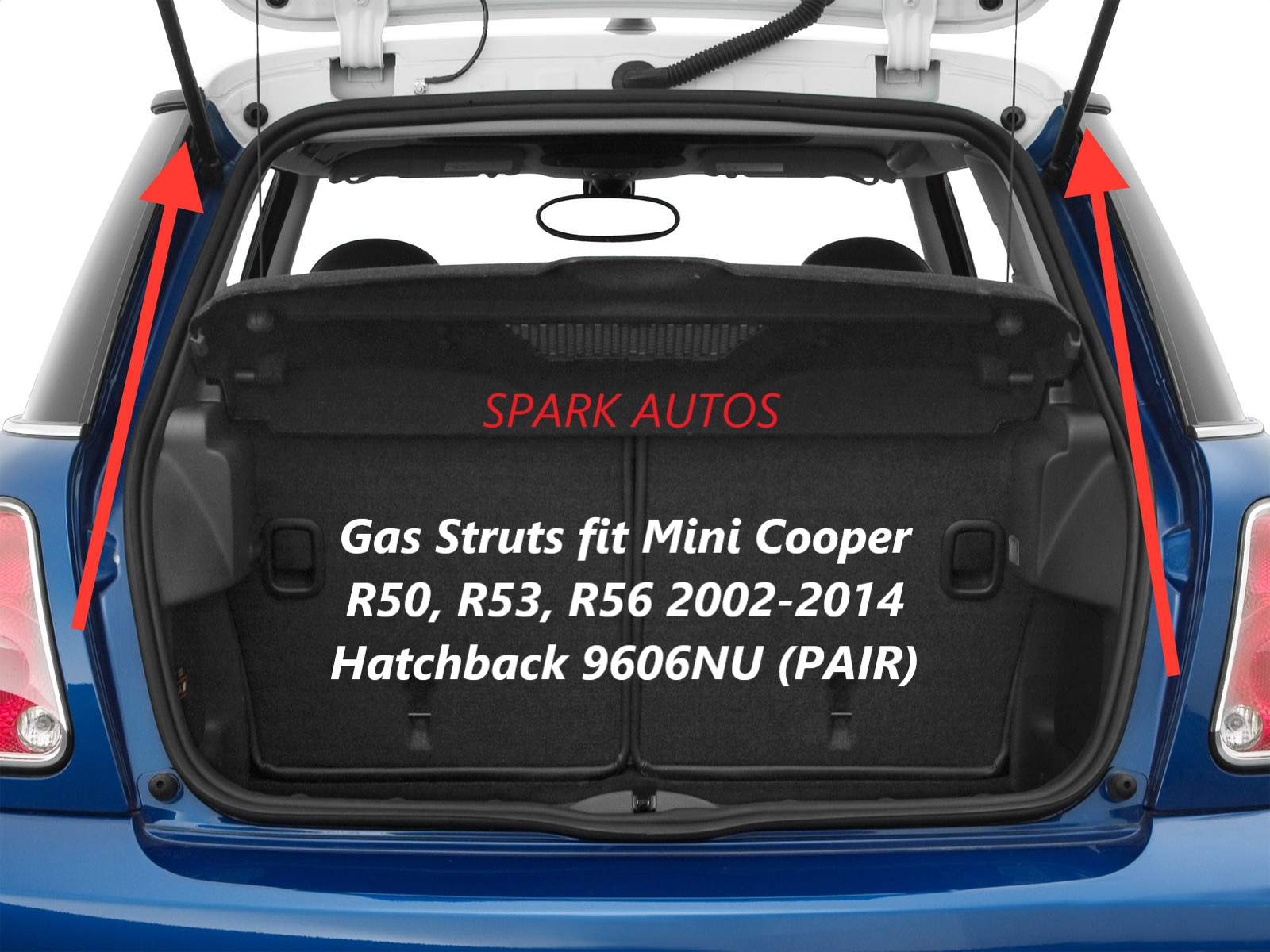 Gas Struts fit Mini Cooper HATCH R50 R53 R56 02 to 14 Hatchback 9606NU ...
