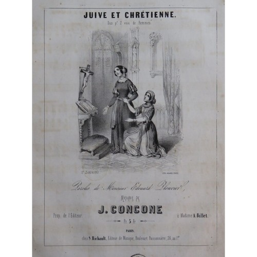 CONCONE Joseph Juive et Chrétienne Chant Piano ca1840 | eBay