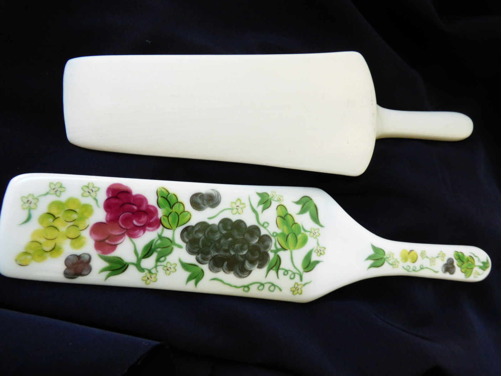 VTG Set of 2 porcelain pie cake server grape pained pattern | eBay