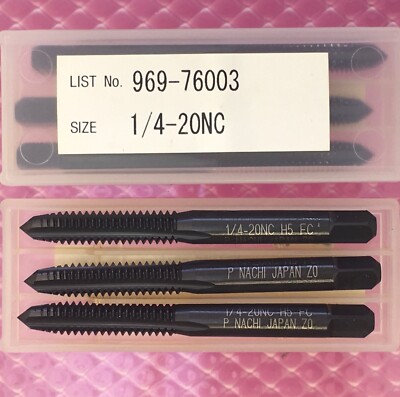 3pc NACHI 1/4” - 20 NC Plug Taps; 969 - 76003; H5 ; HSSE🎯Machinist | eBay