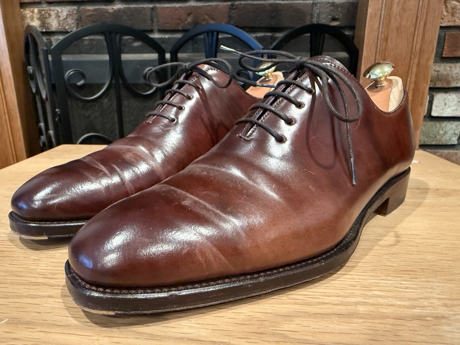 Carmina Shell Cordovan Wholecut Burgundy Marble Rain … - Gem