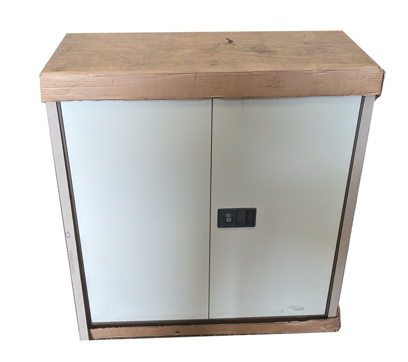 Bisley Regular Door Cupboard Lockable 1 Shelf Coffee & Cream 1000mm ...