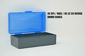 BERRY'S PLASTIC STORAGE AMMO BOX BLUE COLOR 44 SPL/MAG/45 LC ACP 50 rd ...