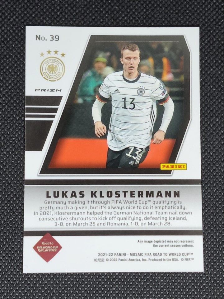 Lukas Klostermann 2021-22 Panini Mosaic FIFA World Cup Will To Win ...