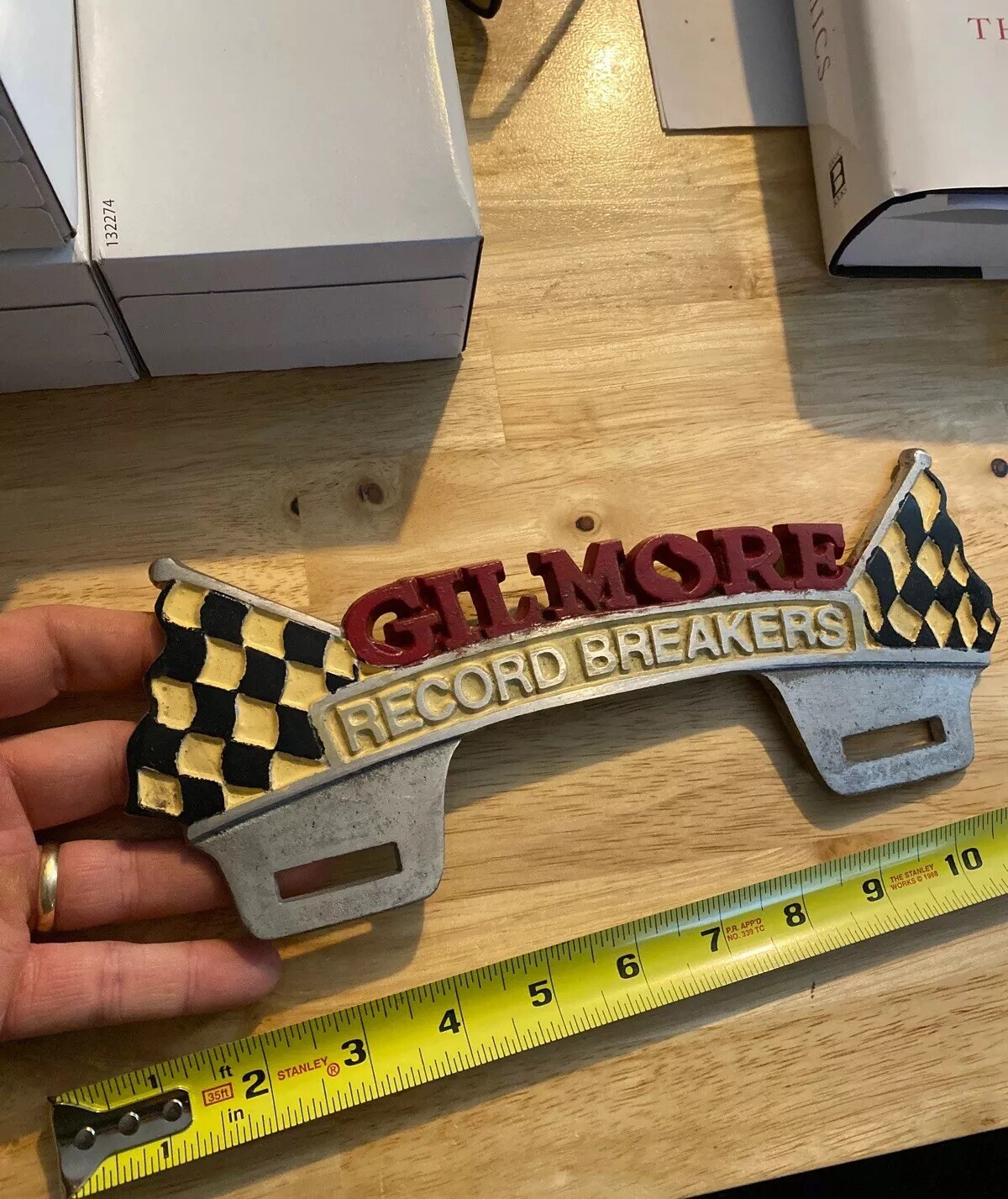 Gilmore Racing License Plate Frame Topper METAL HOTROD Auto Car Truck ...