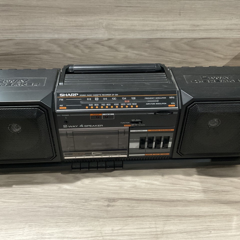 Sharp GF-330 Boombox HiFi Stereo Vintage Retro Audio Cassette Deck AM ...