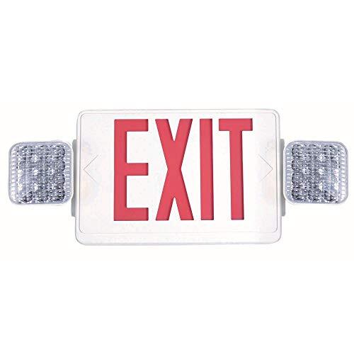 Commercial Electric Exit Sign Emergency Light 14-W LED White Ni-Cad 9 ...