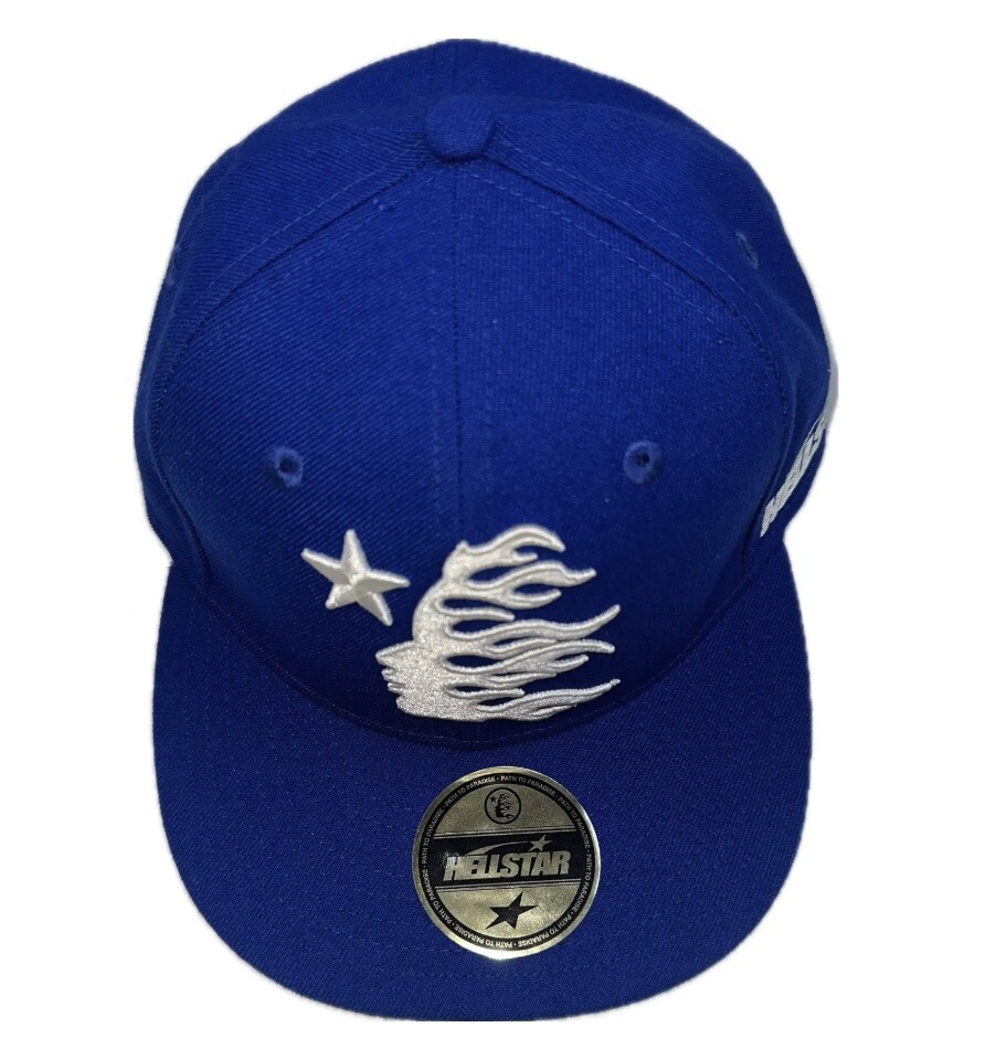 BRAND NEW HELLSTAR BASEBALL HAT FITTED BLUE/WHITE - HYPETREASURES FAST ...