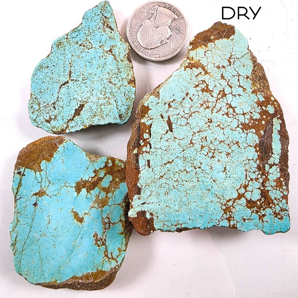 GS1099 AAA-grade thick-cut Nevada #8 turquoise rough slabs 114.5 grams ...