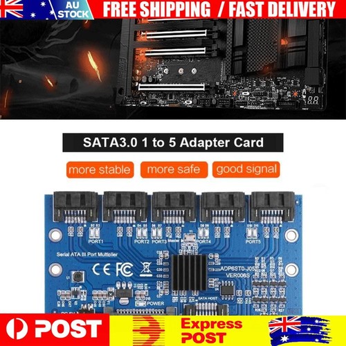 1 to 5 Port SATA Adapter Multiplier Card SATA3.0 6Gbps PC SATA Expansion Riser | eBay Australia