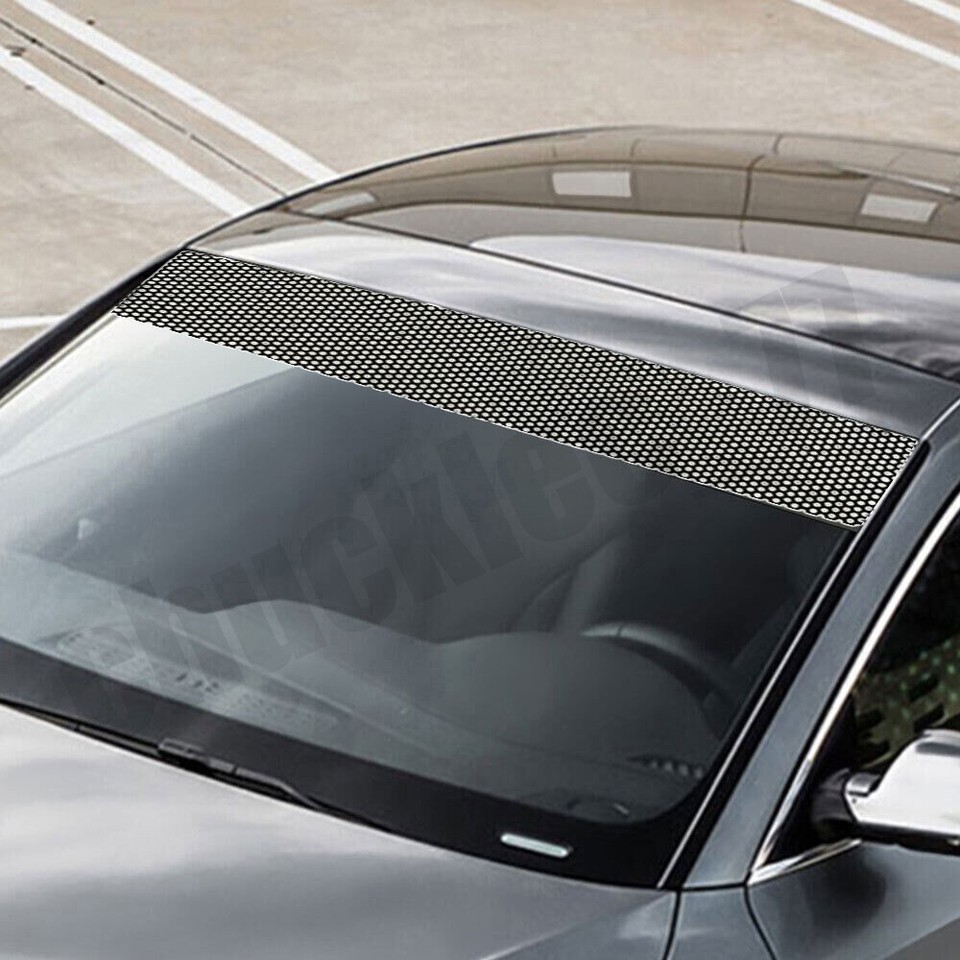 Mesh Car Front Windshield Sunshade Sticker Visor Strip Vinyl Decal ...
