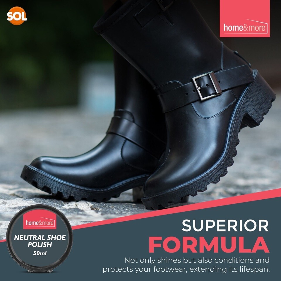 3 Neutral Shoe Polish Wax x 50ml Traditional Leather Boot Shine Cleaner ...