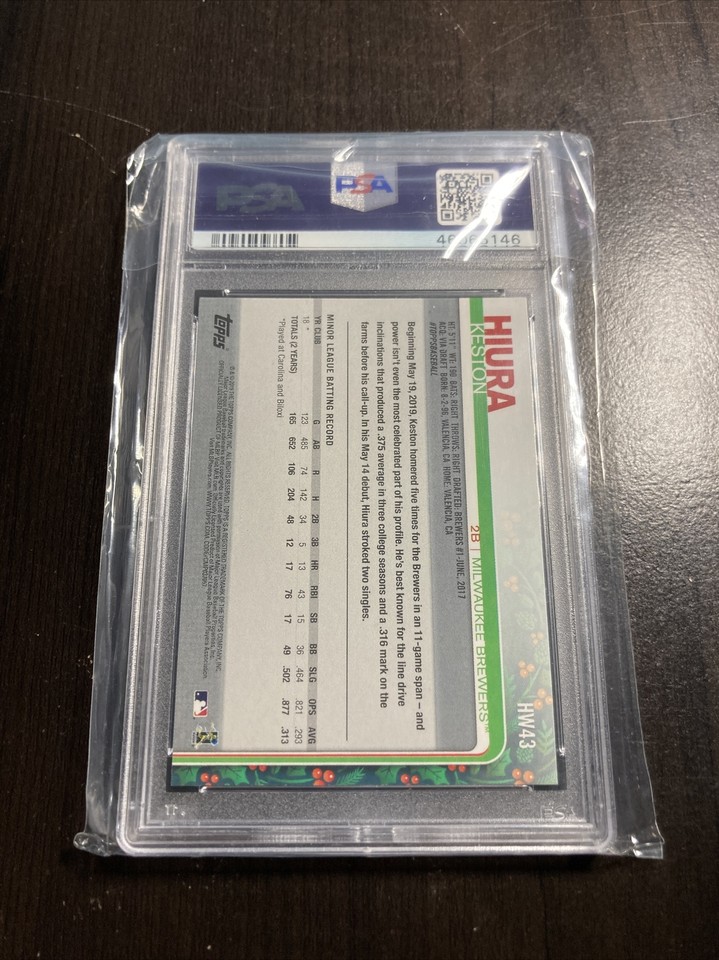 Keston Hiura TOPPS HOLIDAY CARD PSA 9 MINT MLB 2019 T11-296 | eBay