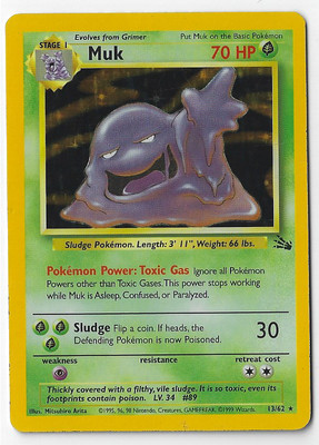 Muck Fossil 13/64 Holo Pokemon Card (see photos for condition) | eBay