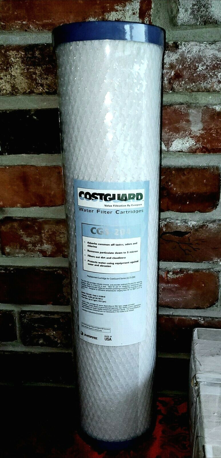 Everpure Costguard Water Filter Cartridge CG5-204 20" x 4 1/2" 30,000 ...