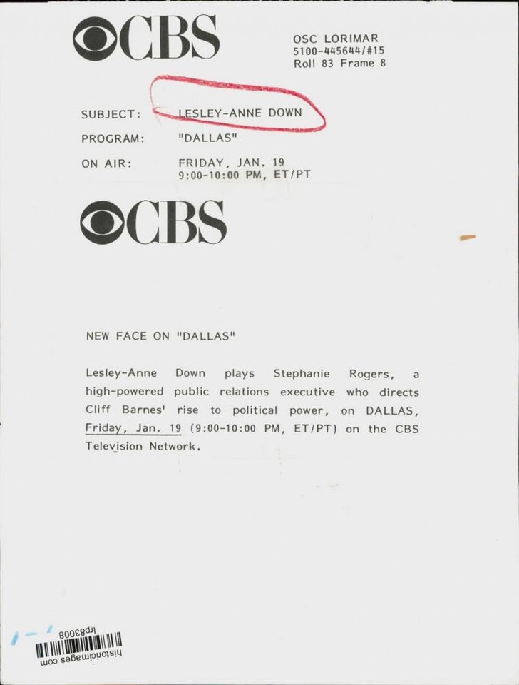 Press Photo Lesley-Anne Down plays Stephanie Rogers in "Dallas ...