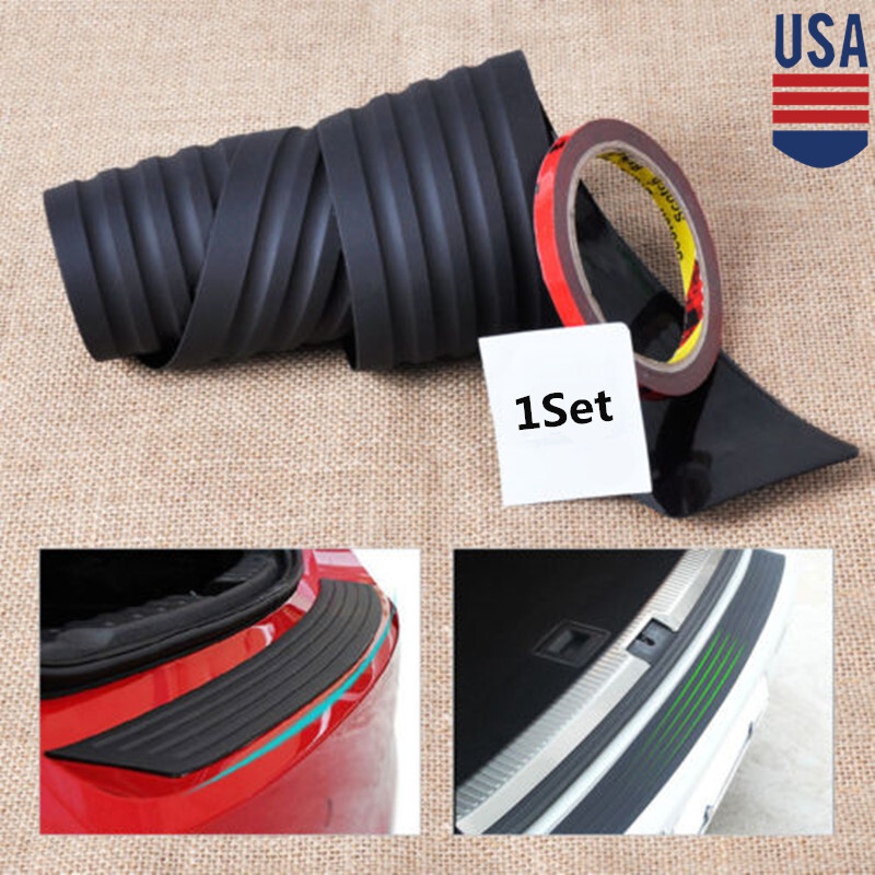 1x Car Rear Bumper Cover Sticker Strip Protector Trunk Sill Scuff Plate ...