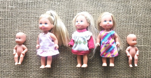 Lot Of 5 Vintage Simba Dolls Steiffi 4.5" And Babies 3" | eBay