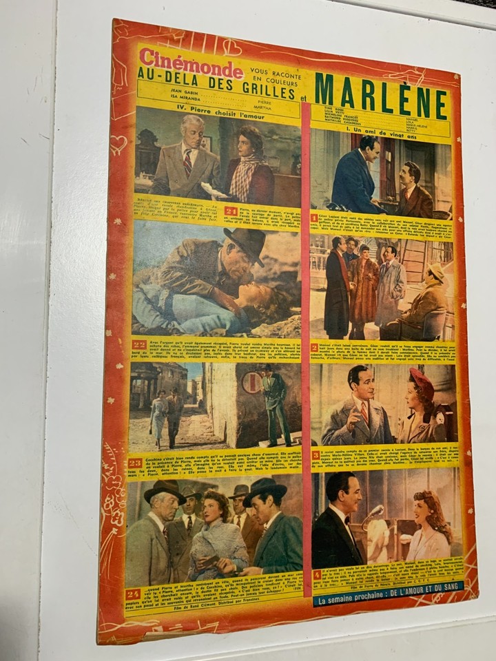 CINEMONDE 15/08/1949; Tino Rossi et Lilia Vetti/ Jean Marais/ NIcole ...