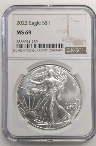 2022 NGC MS69 American Silver Eagle $1 Coin with Brown Label Z396 | eBay