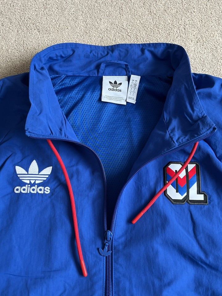 Vintage Adidas Track Jacket Full Zip Blue Red Top White Stripe Size L ...