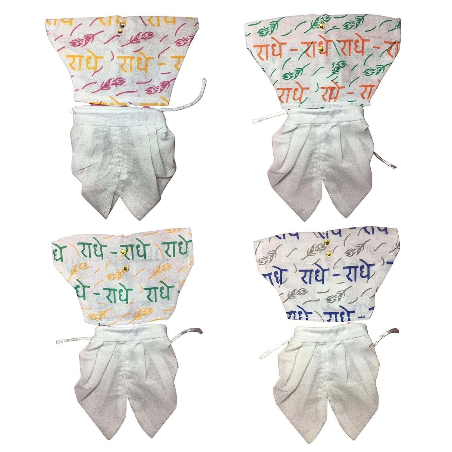 Traditional Radhe Radhe Printed Dhoti Kurta for Gopal ji ( Pack of 4 ...