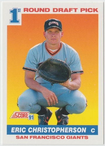 1991 Score Baseball #672 Eric Christopherson RC - San Francisco Giants ...