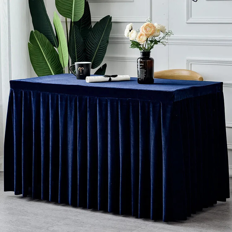 1Pc Tablecloth Rectangular Conference Table Cover Skirt for Party Desk ...