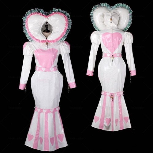 Girl sissy maid lockable White pvc Fishtail Dress Cosplay Costumes ...