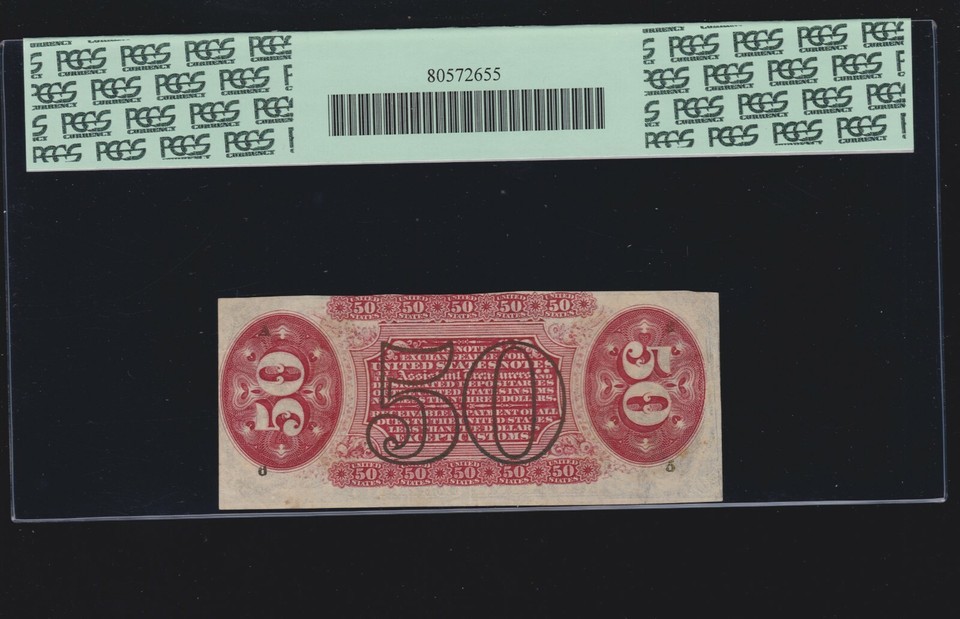 US 50c Justice Fractional Red Back Note FR 1348 PCGS 50 V Ch AU (02 ...