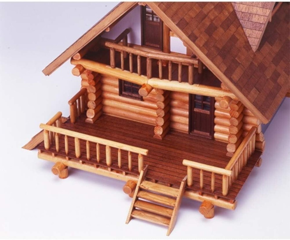 Woody Joe scale Log cabin Wooden Model Kit 43202-116196 Round notch ...