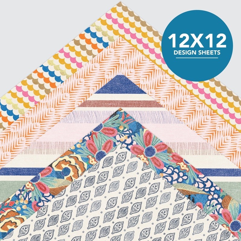 Bohemian Scrapbook Paper Pad 50 Sheets 12x12 Vibrant Patterns DIY ...