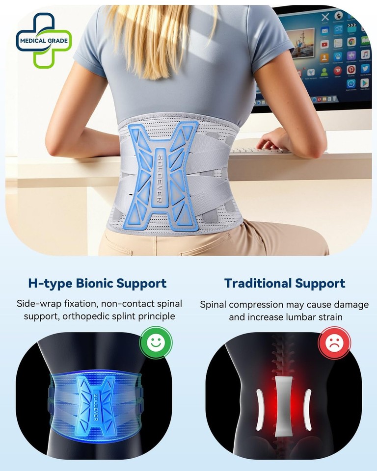 Medical-Grade Back Brace for Lower Back Pain Relief [Bionic Muscle ...