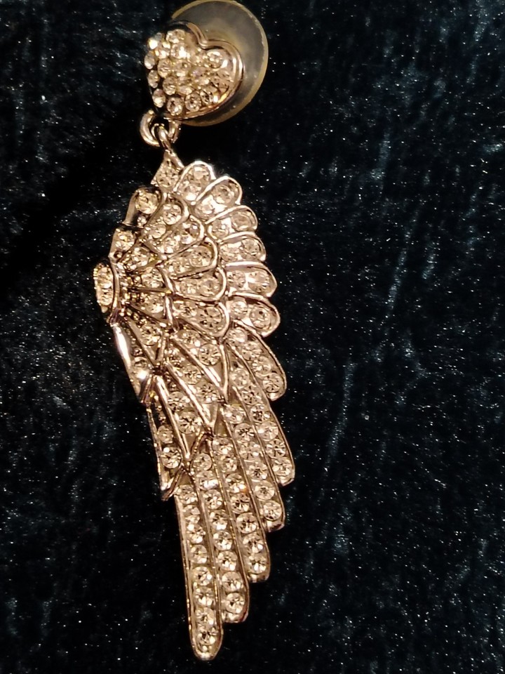 silvertone Butler And Wilson Pair Of Angel Wings, Earrings Pierced Ears ...
