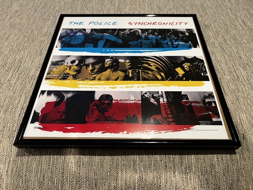 THE POLICE Synchronicity Sting METAL PLEXI FRAMED 12” Album Flat POSTER ...
