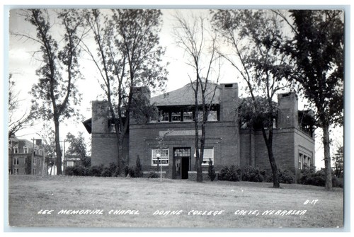 Lee Memorial Chapel Doane College Crete Nebraska NE RPPC Photo Vintage ...