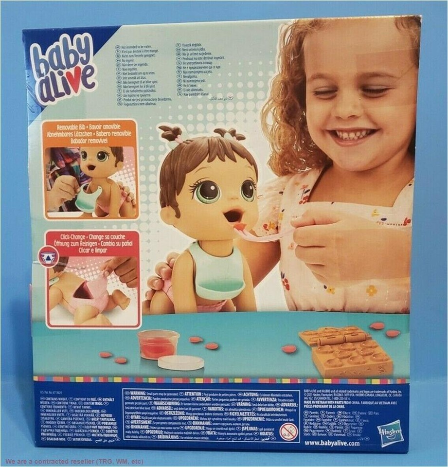 Baby Alive Lil Snacks Doll Eats and Poops Brown Hair Ages 3+ | eBay