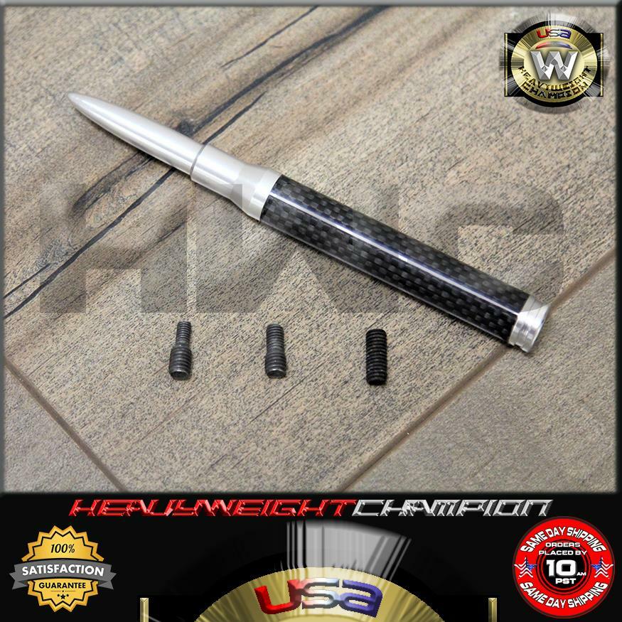 Silver Carbon Fiber Antenna Topper Radio Stubby Screw In Adapter AM FM ...