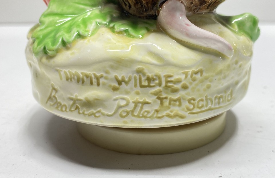 Beatrix Potter Musical Figurine. 5.5 inch Tall Timmy Willie -Schmid ...