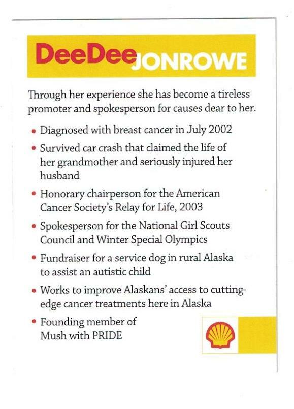 DeeDee Jonrowe Signed Autographed Shell Gas Card Dog Musher A | eBay